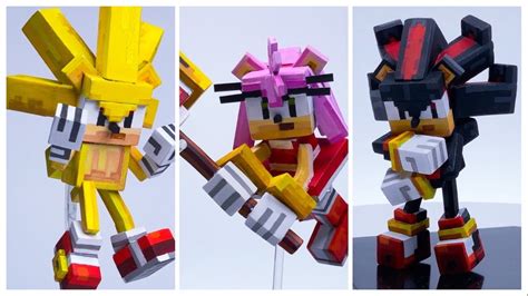 Minecraft Papercraft Super Sonic