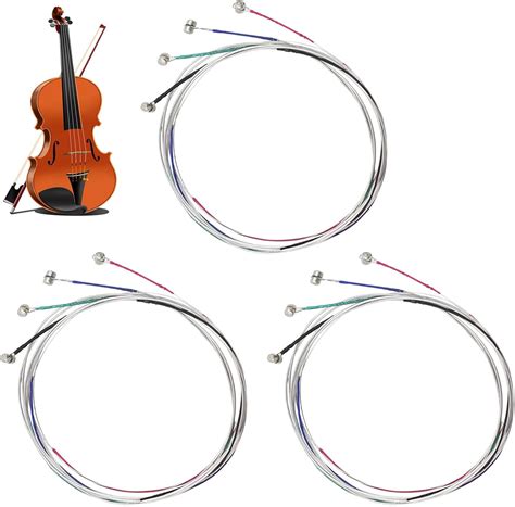 Violin Strings 4 4 Set 12pcs Universal Classic Silver Steel Medium Gauge Strong Violin Strings