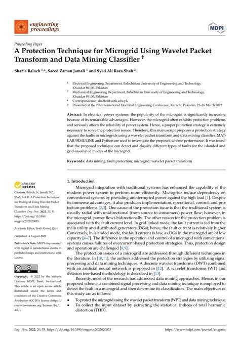Pdf A Protection Technique For Microgrid Using Wavelet Packet Transform And Data Mining Classifier