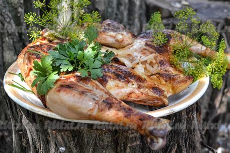 Курица целиком на решетке на мангале 10 фото в рецепте