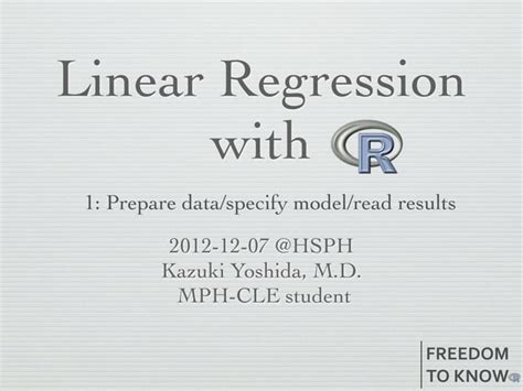Linear Regression With R 1 Ppt