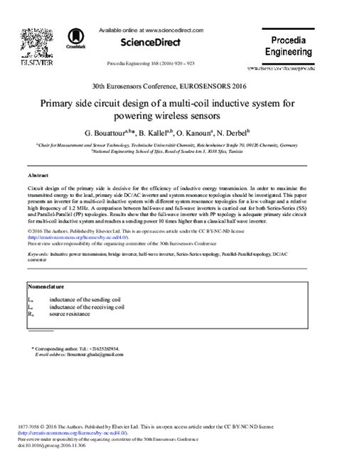 Pdf Primary Side Circuit Design Of A Multi Coil Inductive System For Powering Wireless Sensors