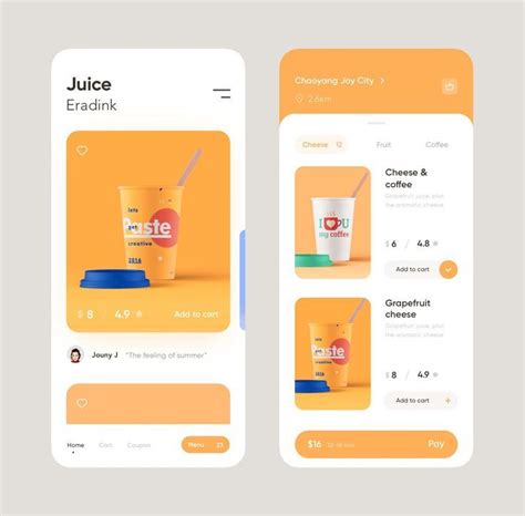 Juice Cleanse Website Design Juice Delivery App Interface Orange