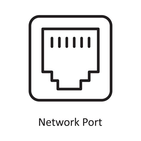 Network Port Vector Outline Icon Design Illustration Cloud Computing Symbol On White Background
