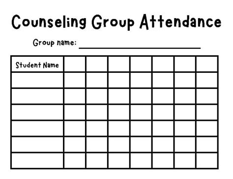 Group Counseling Attendance Tracker By Sadie Neville Tpt