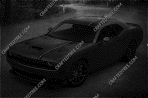 Dodge Challenger Stipple Art Cnc File Laser Engraving Stippling