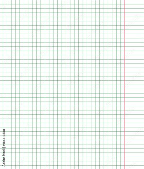 Green Square Notebook Sheet Babe Paper With Pink Vertical Line Education Vector Illustration