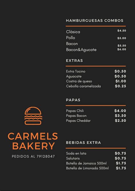 Les Dejamos El Nuevo Menú De Carmelsbakerysv