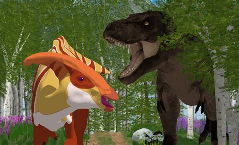 Tarbosaurus Preying On Charonosaurus By Nestiebot On Deviantart