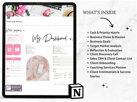 Notion Template Ultimate Coaching Dashboard Coaching Business Tool Notion Coach Online
