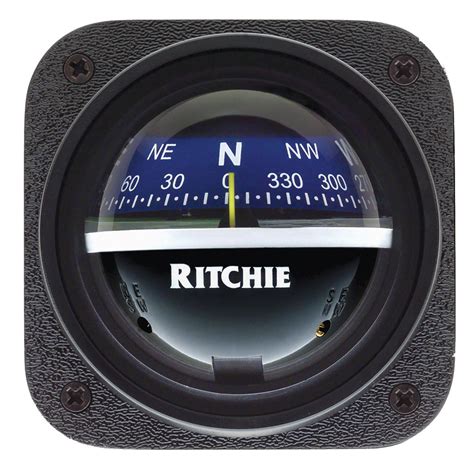Ritchie V 537b Explorer Compass Bulkhead Mount Blue Dial Manatee Max Boating
