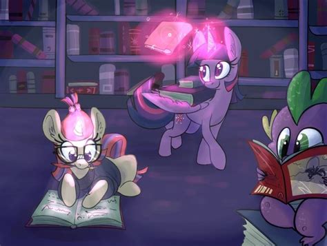 Twilight And Spike Fanart Mlp Bookworm Twilight Sparkle Library