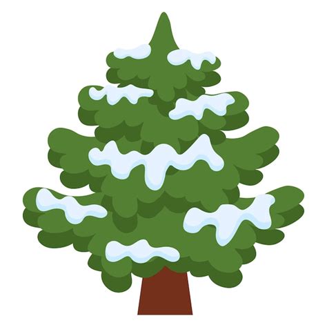 Premium Vector Snow Covered Tree Vector Illustration
