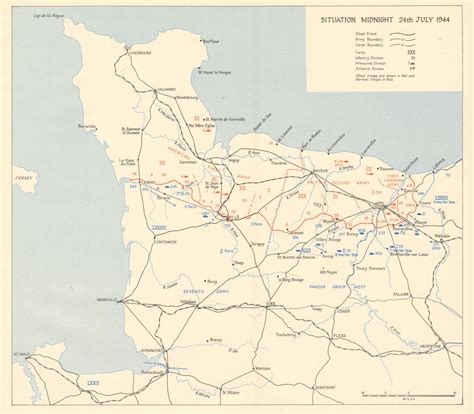 D Day Normandy Landings Situation Morning 10th June 1944 Overlord