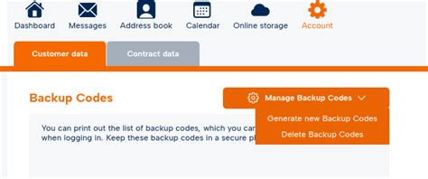 Backup Codes Mailfr