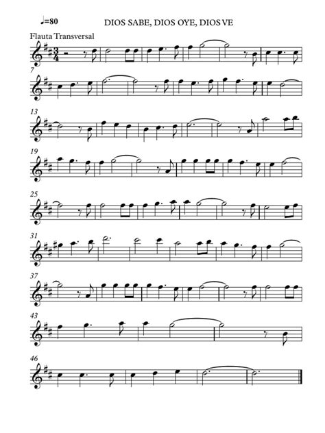 Dios Sabe Dios Oye Dios Ve Flauta Transversal Pdf