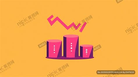 Ai创作图柱状图 折线图 黄色背景 粉色 数据可视化 商业分析 经济趋势 统计图表 互联网搜索 金融市场 投资分析 昵图网