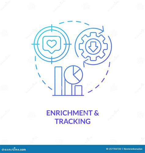 Enrichment And Tracking Blue Gradient Concept Icon Stock Vector
