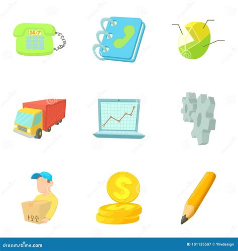 Iconos Fijados Estilo De La Contabilidad De La Historieta Ilustración