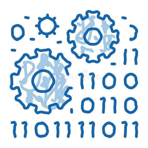 Programming And Coding Process Of Machine Learning Doodle Icon Hand