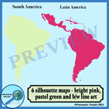 South America And Latin America Clip Art Maps By Finntastic Visuals