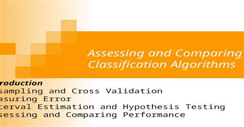 ppt assessing and comparing classification algorithms introduction