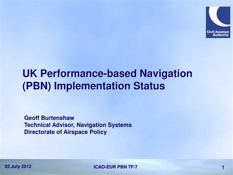 Ppt Uk Performance Based Navigation Pbn Implementation Status Powerpoint Presentation Id