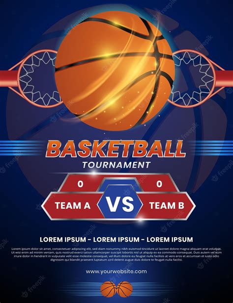 Premium Vector Basketball Hoop And Ball Sport Flyer Poster Design
