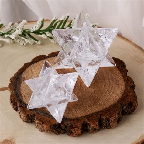 Clear Quartz Merkaba Crystal Polished Boho Home Decor Etsy