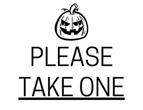 Please Take One Halloween Sign Printable Templates Free Pdf Downloads