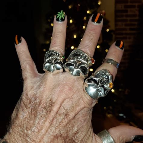 Mini Sinister Sterling Silver Skull Ring Skull Ring Biker Ring Mens