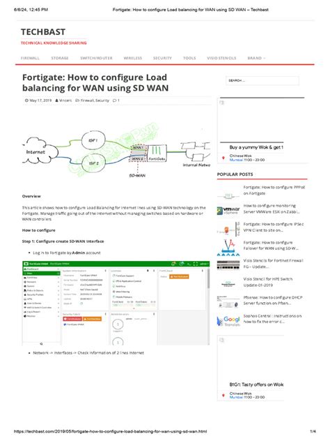 Fortigate How To Configure Load Balancing For Wan Using Sd Wan