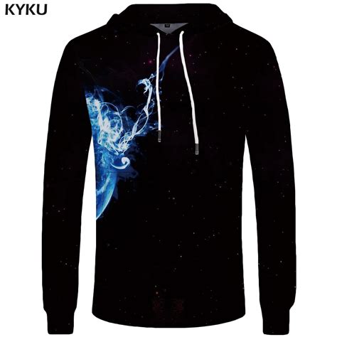 Buy Kyku Space Galaxy Hoodies Men Black Streetwear