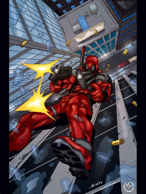 Deadpool Falling By Marcbourcier On Deviantart