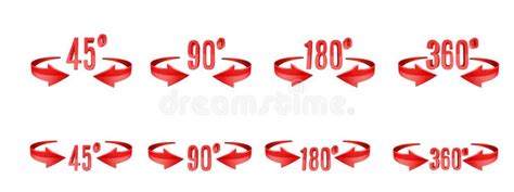 3d Curve Arrows And Rotation Angle Degrees Sing Stock Vector Illustration Of Spin Concept