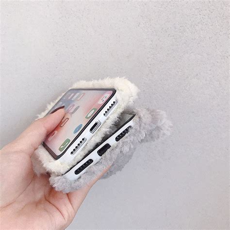 Badu Bg Сладък плюшен калъф за телефон със заешка коса куче котка за Iphone 14 13 12 11 Pro Xs