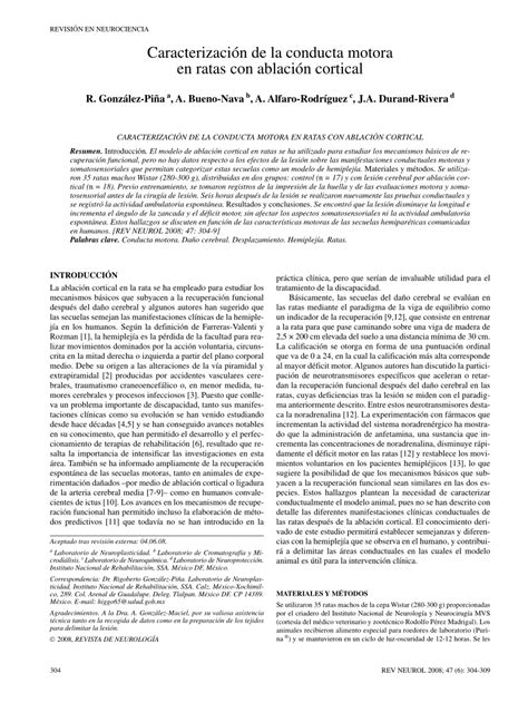 Pdf Evaluation Of The Motor Behavior In Rats With Cortical Ablation