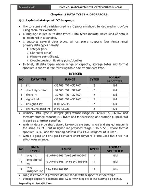 Chap 2 Pdf Integer Computer Science Data Type