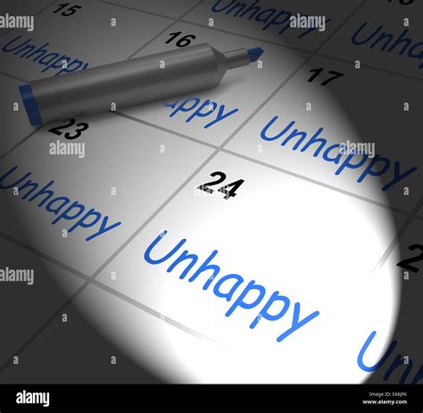 Unhappy Calendar Displaying Problems Stress Or Sadness Stock Photo Alamy