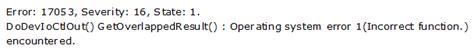 Sql Error 17053 How To Handle It