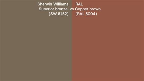 Sherwin Williams Superior Bronze Sw 6152 Vs Ral Copper Brown Ral