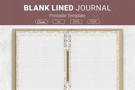 Notebook Lined Journal Printable Template