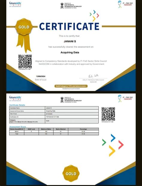 Certification Dataacquisition Futureskillsprime Nasscom Goldcertification Upskilling Tech