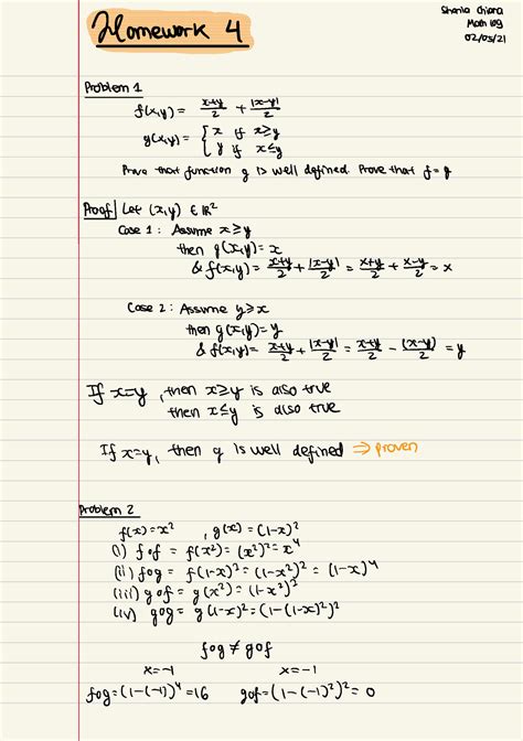 Math 109 Mathematical Reasoning Homework 6 Shania Chiara Homework 4
