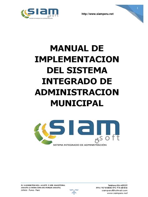 Manual De Implementacion Del Siam2 Pdf Archivo De Computadora