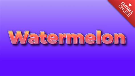 Watermelon 3d Flash Text Effect Generator