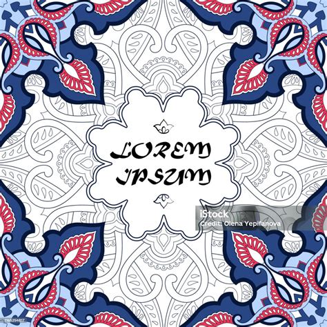 아랍어 꽃 프레임입니다 전통적인 이슬람 디자인 인도 원형 만다라 모스크 장식 요소입니다 설계용 템플릿입니다 벡터 추상 배경 벽지 포스터 배너 0명에 대한 스톡 벡터 아트 및