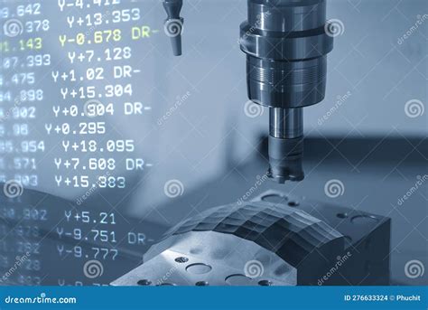 Abstract Scene The Cnc Milling Machine Rough Cutting The Mold Parts And