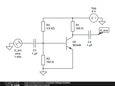 Voltage Amplifier Circuit With Transistor