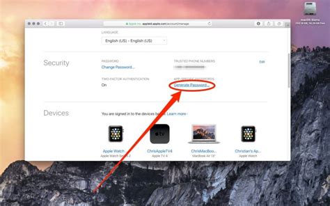 how to generate app specific passwords